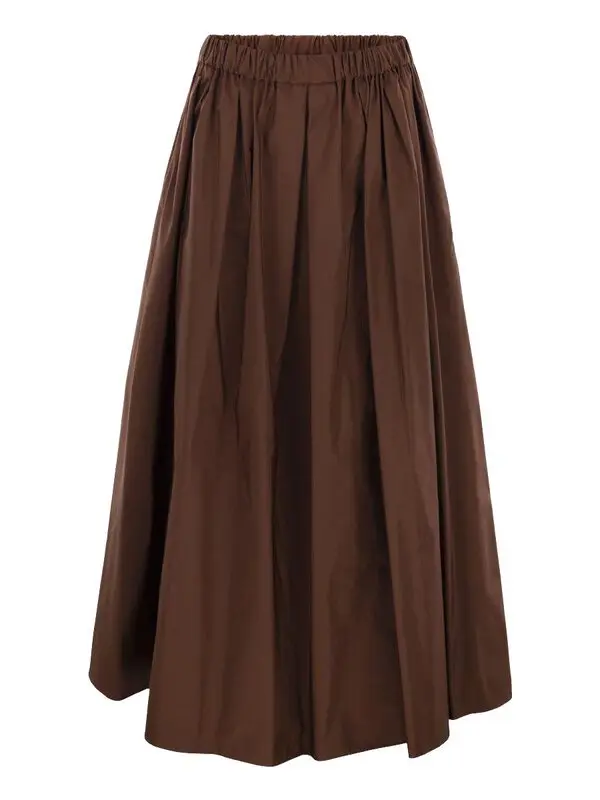 Max Mara Long Taffeta Skirt - Brown
