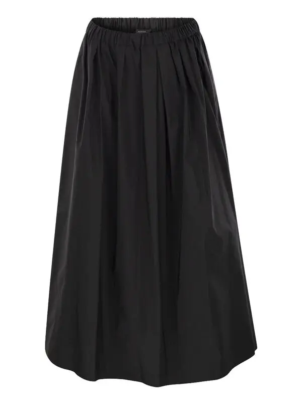 Max Mara Long Taffeta Skirt - Black