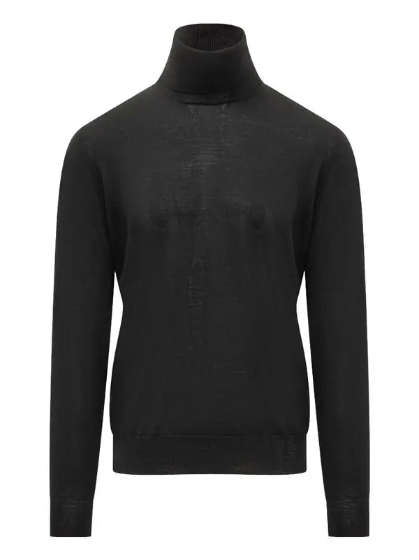 FILIPPO DE LAURENTIIS Fine Knit Turtleneck - Black