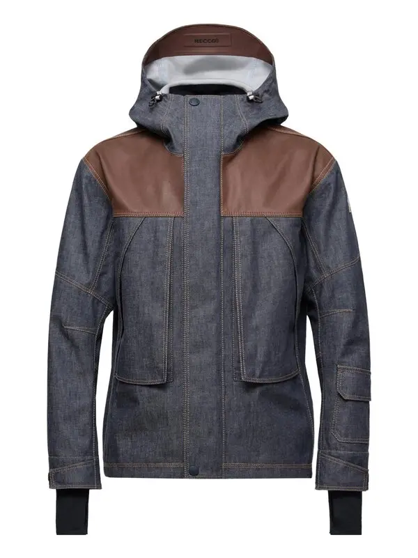 Moncler Langtang Hooded Denim Ski Jacket - Grey
