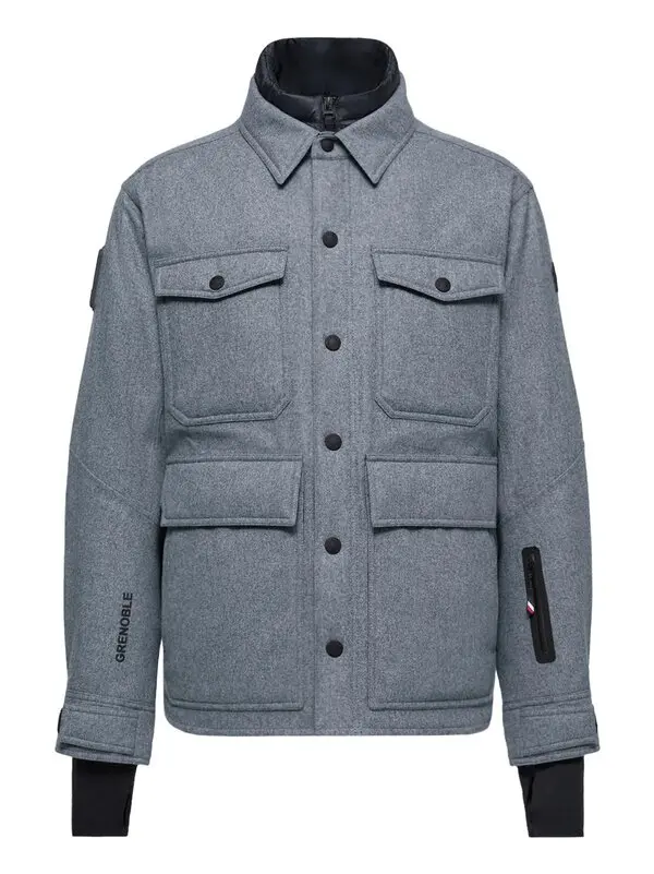 Moncler Antuco Wool Down Shirt Jacket - Blue