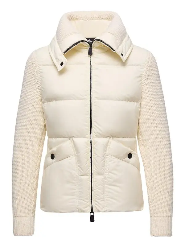 Moncler Padded Wool Zip-up Cardigan - White