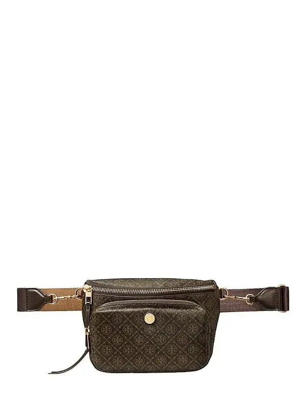 Tory Burch T Monogram Coated Canvas Mini Belt Bag - French Press