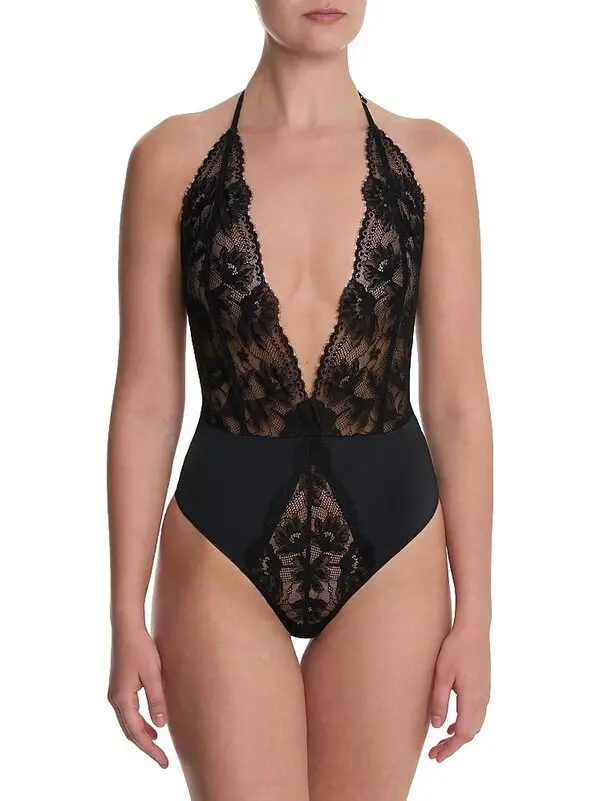 Natori Fleur Lace Teddy - Black
