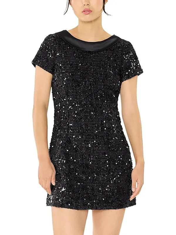 Likely Naomi Sequined Mini Dress - Black