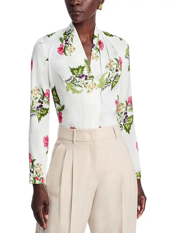 Kobi Halperin Palm Floral Blouse - Ivory Mult