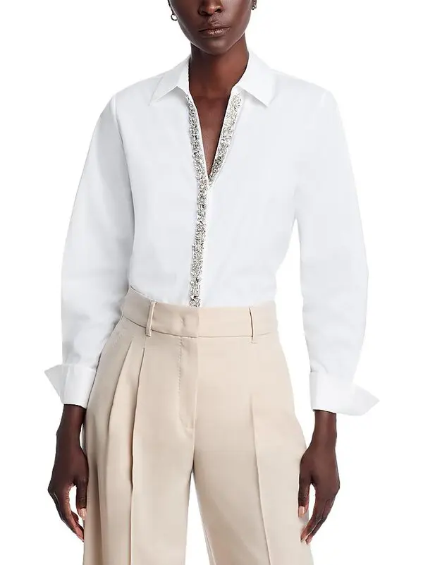 Kobi Halperin Merit Embellished Long Sleeve Shirt - White