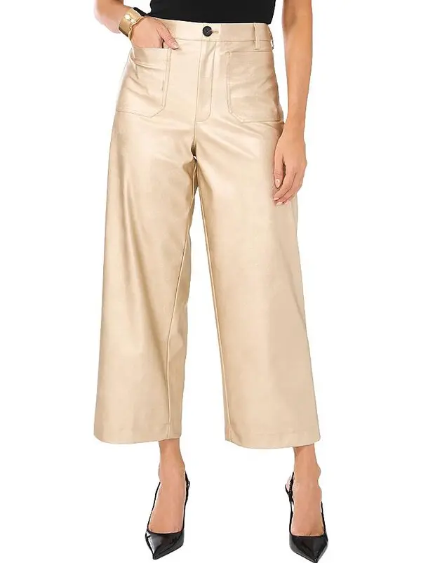 Vince Camuto Cropped Metallic Pants - Soft Gold