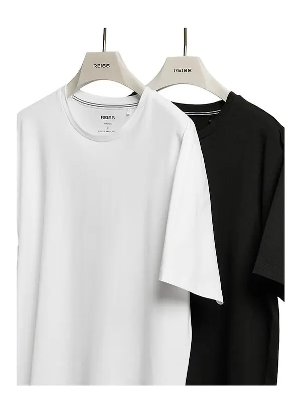 REISS Flex Loungewear Tee, 2 Pack - Black/white
