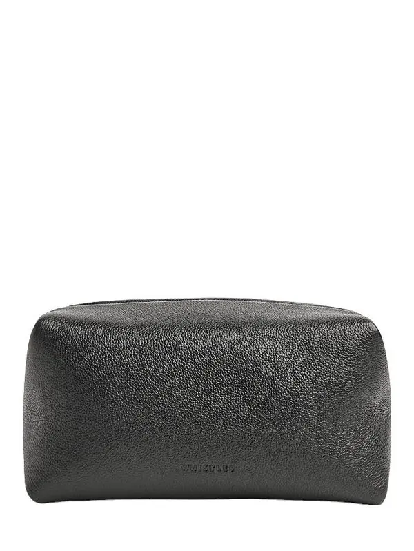 Whistles Ria Leather Zip Pouch - Black