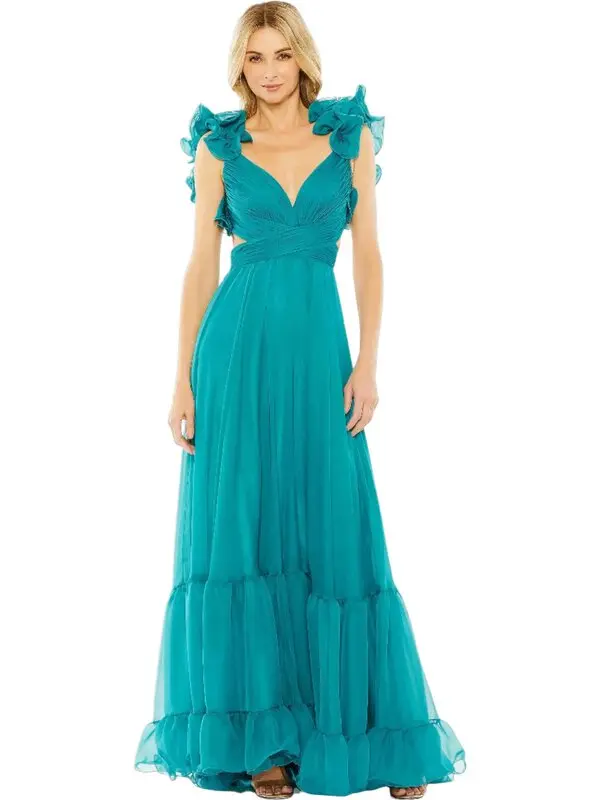 Mac Duggal Iconic Ruffle Gown - Blue