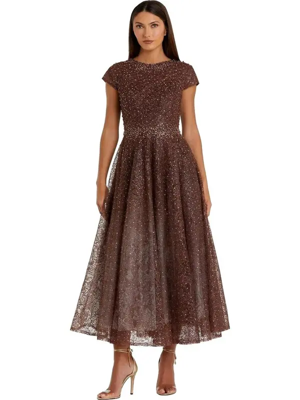 Mac Duggal Embellished A-line Dress - Brown