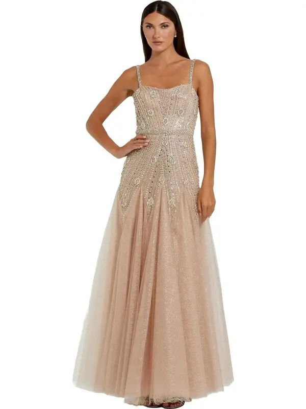 Mac Duggal Embellished Bustier Gown - Neutral