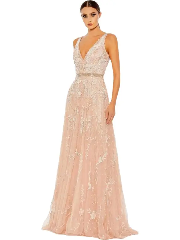 Mac Duggal Embellished Tulle Gown - Pink