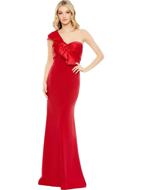 Mac Duggal One-shoulder Trumpet Gown - Red