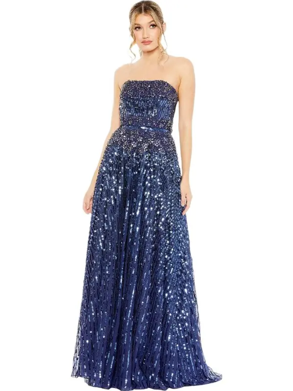 Mac Duggal Embellished A-line Gown - Blue