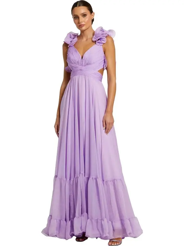 Mac Duggal Iconic Ruffle Gown - Purple