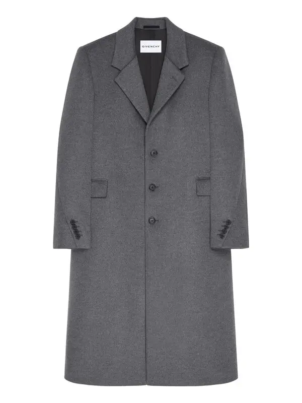 Givenchy Coat In Wool And Cashmere - Grey Mix