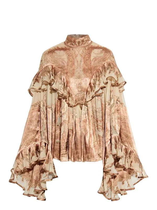 Zimmermann Ruffled Top - Beige