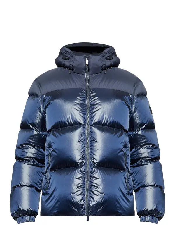 Add Quilted Oversize Down Jacket - Navy Blue
