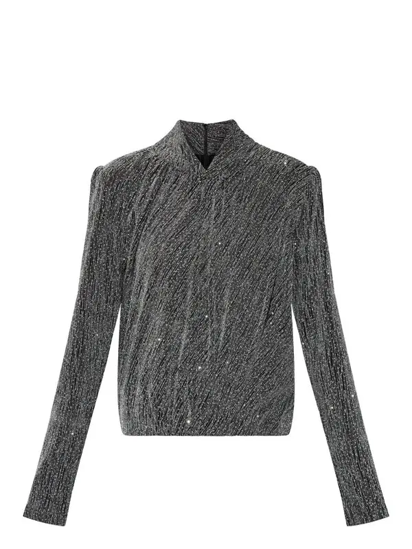 IRO PARIS Ysane Shimmer Top - Silver