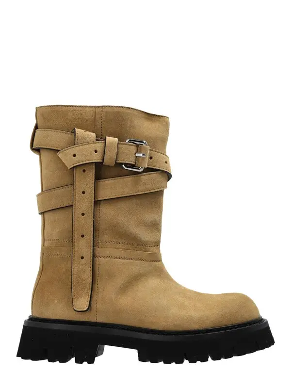 Moschino Suede Ankle Boots - Beige