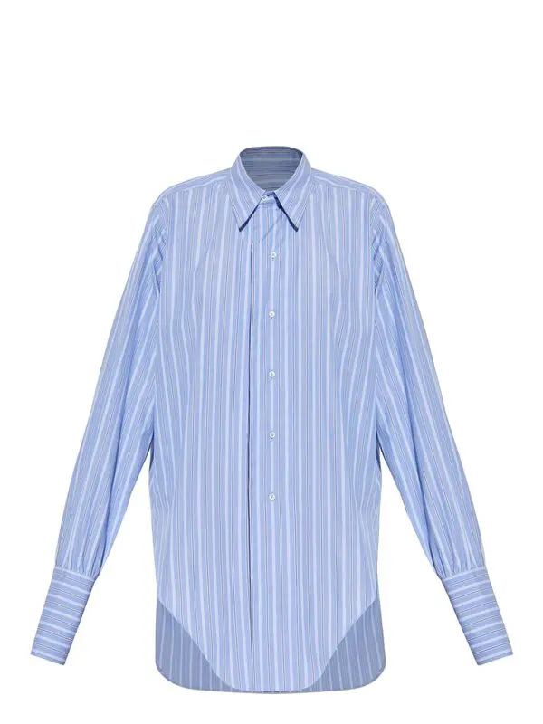 MAISON MARGIELA Striped Oversized Shirt - Blue