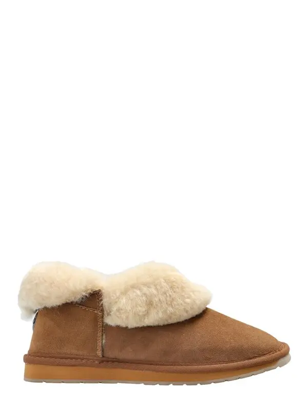 EMU AUSTRALIA Suede Sheepskin Slippers - Beige