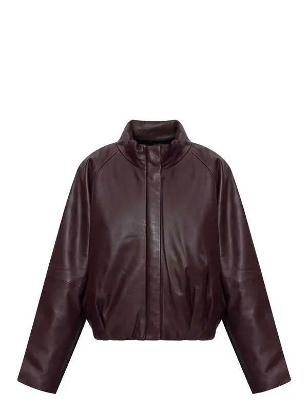 IRO PARIS Leather Jacket - Burgundy