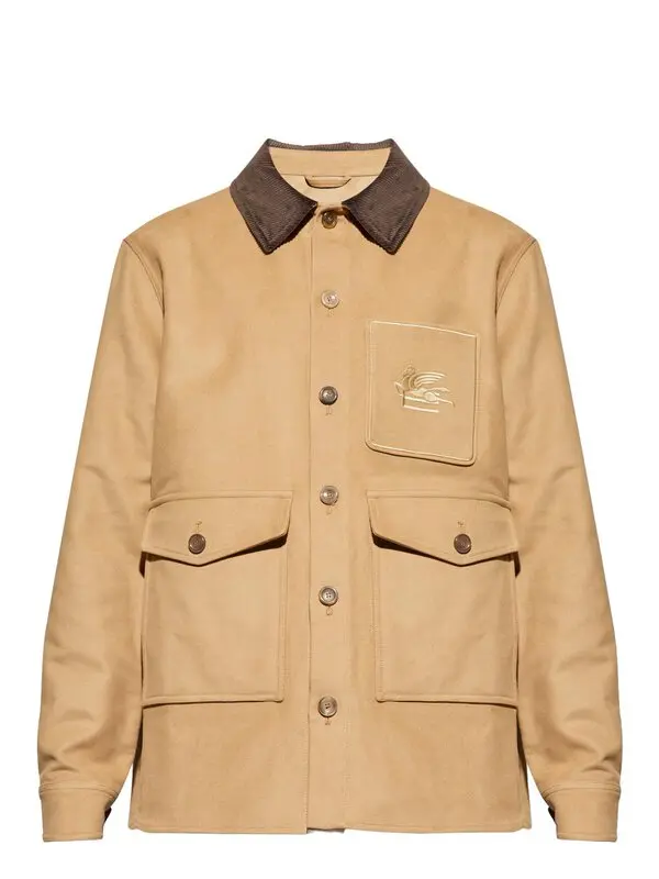 Etro Jacket With Logo - Beige