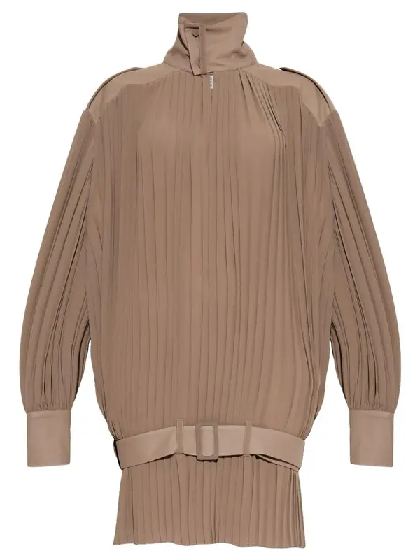 MAISON MARGIELA Pleated Mini Dress - Brown