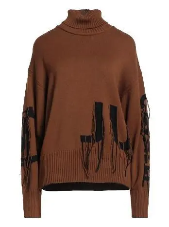 Just Cavalli Turtleneck In Acrylic And Wool - Brown