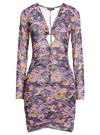 LIU •JO Floral-print Mini Bodycon Dress - Purple