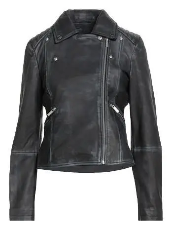 Bolongaro Trevor Sheepskin Biker Jacket - Black
