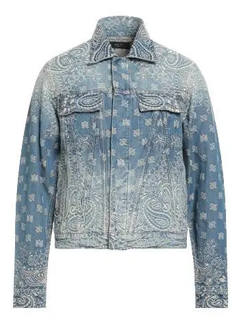 Amiri Paisley Denim Trucker Jacket - Blue