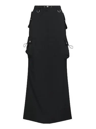 Coperni Flared Maxi Skirt With Brand Logo - Black