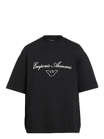 Emporio Armani Cotton-blend Jersey Sweatshirt - Black