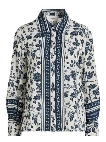 Ba&sh Satin Floral-print Shirt - Blue