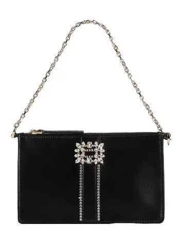 ROGER VIVIER Handbag In Calfskin With Appliqués And Crystals - Black