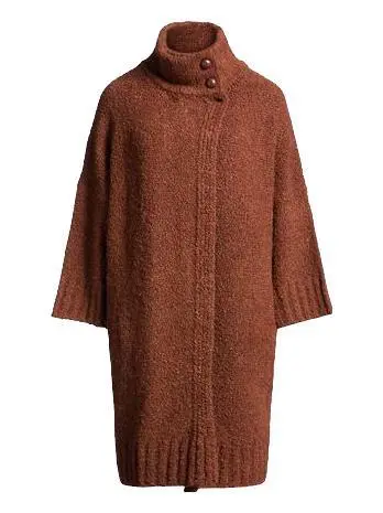 LIU •JO Bouclé Single-breasted Coat - Brown