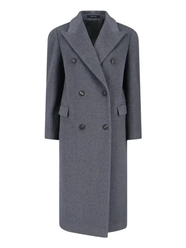 Tagliatore Jole' Cashmere Double-breasted Coat - Gray