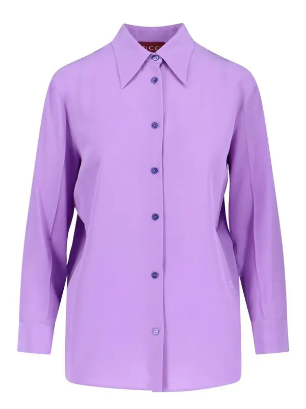 Gucci Gg Silk Shirt - Purple