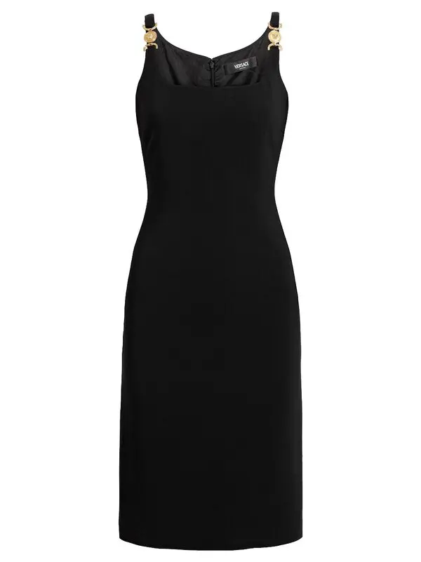 Versace Embellished Crepe Dress - Black