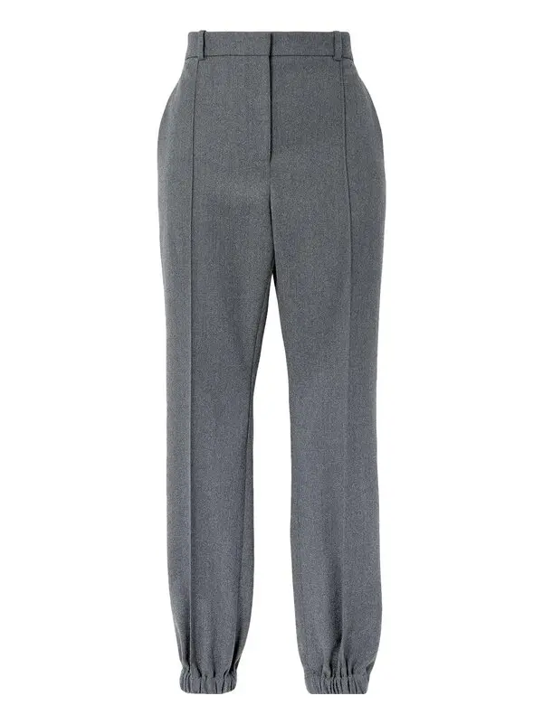 Alexander McQueen Tapered Wool-flannel Pants - Dark Gray
