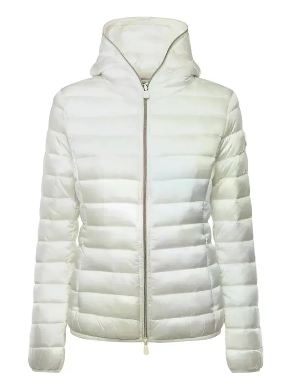 SAVE THE DUCK Hooded Zip Coat - White