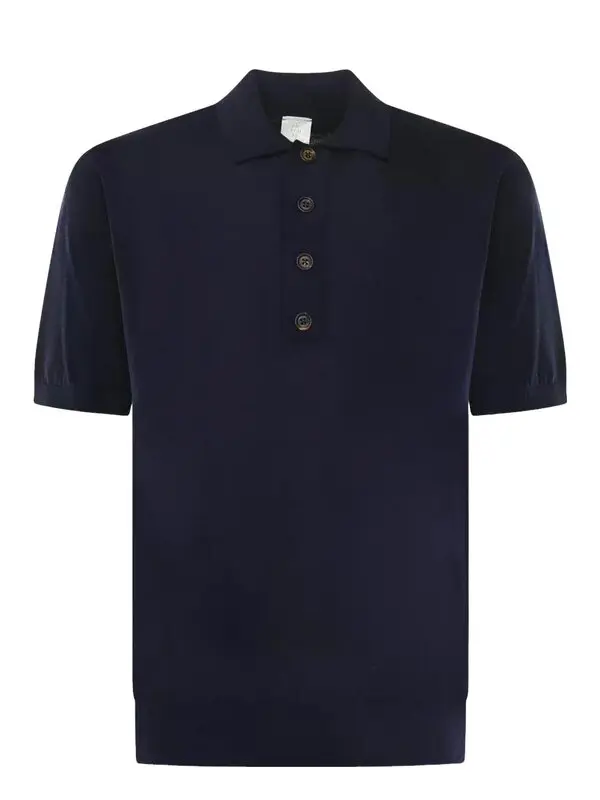 Eleventy Buttoned Polo Knitwear - Blue
