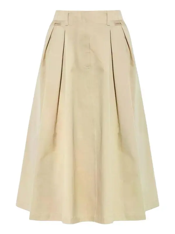 Moncler Pleated A-line Midi Skirt - Neutrals