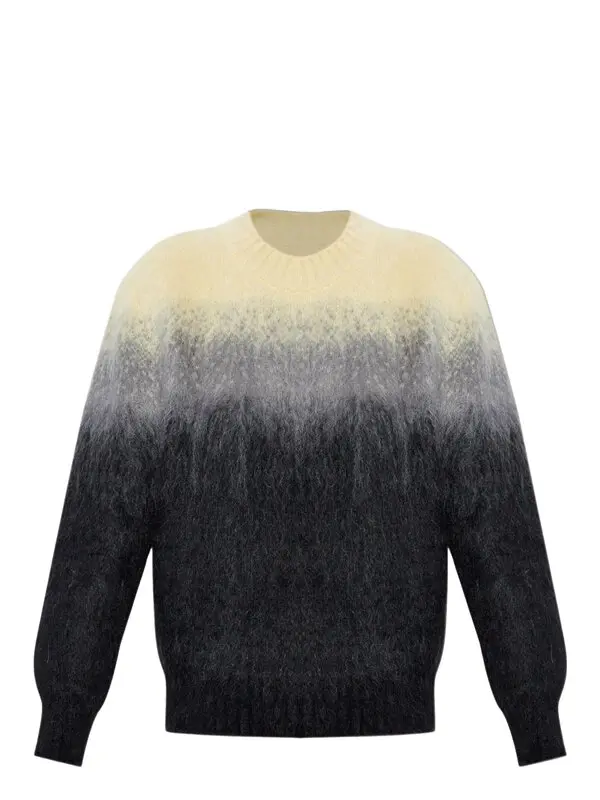 JIL SANDER Mohair Blend Ombre Sweater - Black