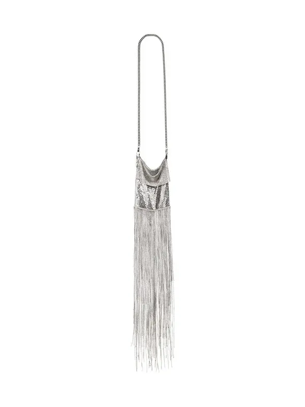 Dsquared2 Shoulder Bag With Long Fringe - Silver