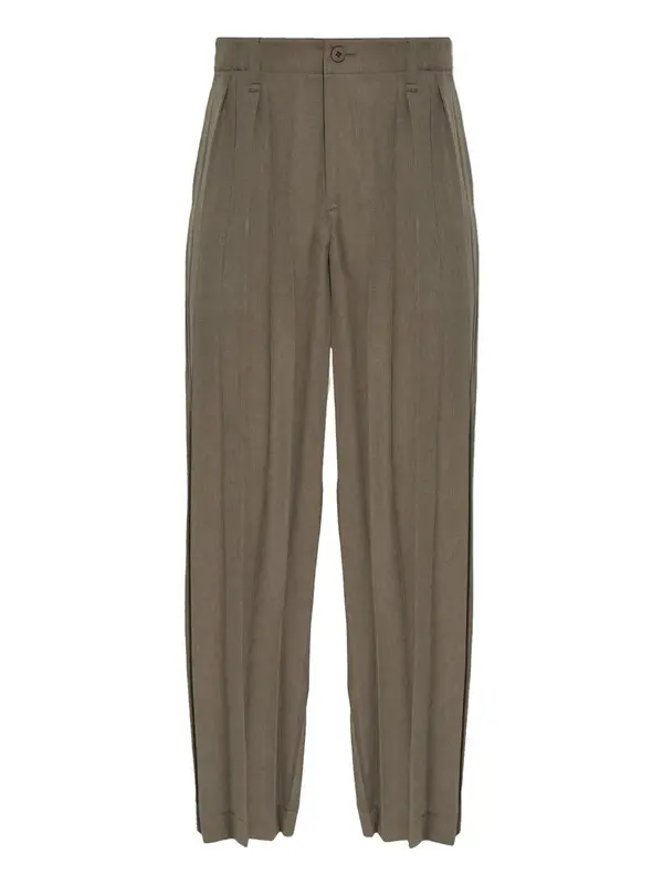 Issey Miyake Pleated Trousers - Green